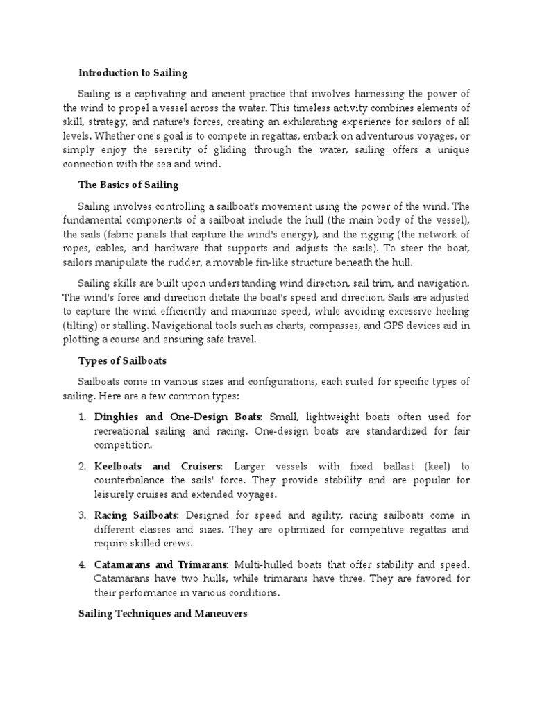 Beginner's Guide to Sailing Basics | PDF