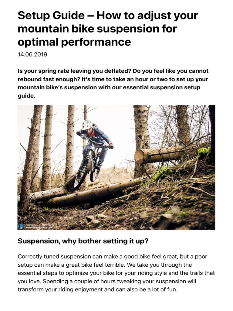 Optimize Mountain Bike Suspension Setup | PDF