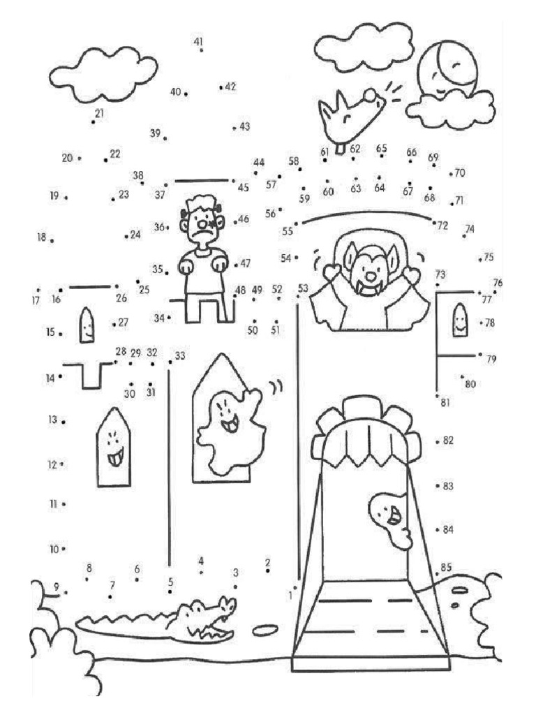 Fichas de Trabajo. Unir Los Puntos Del 1 Al 100. | PDF