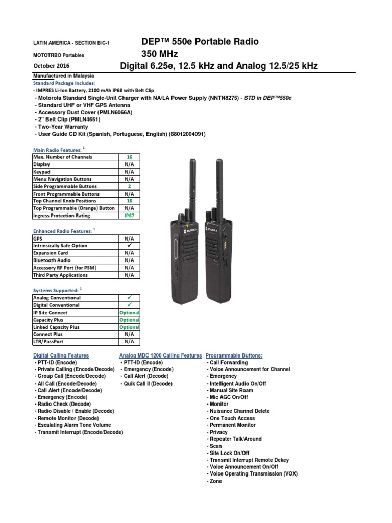 DEP550e DEP570e 350MHz October 2016 | PDF