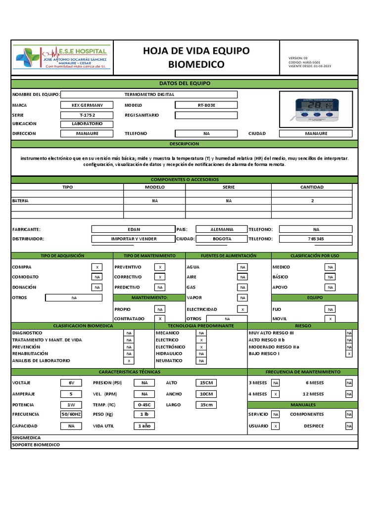HJV Termometro Lab 1752 | PDF