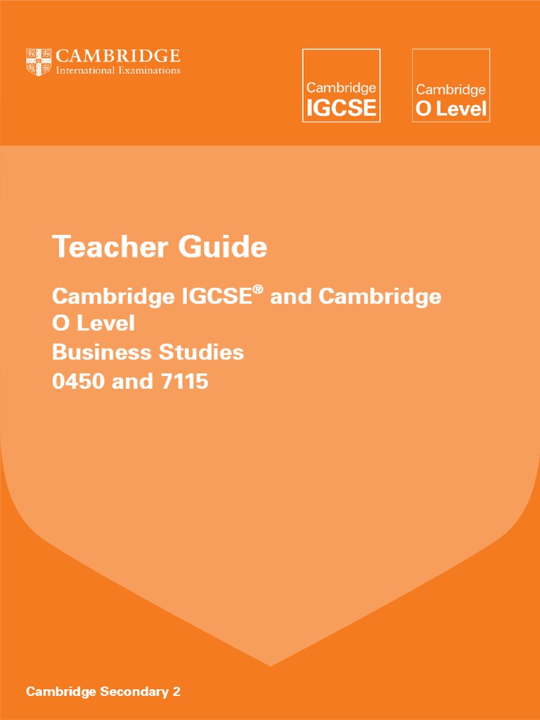 Business Studies Teacher Guide | PDF