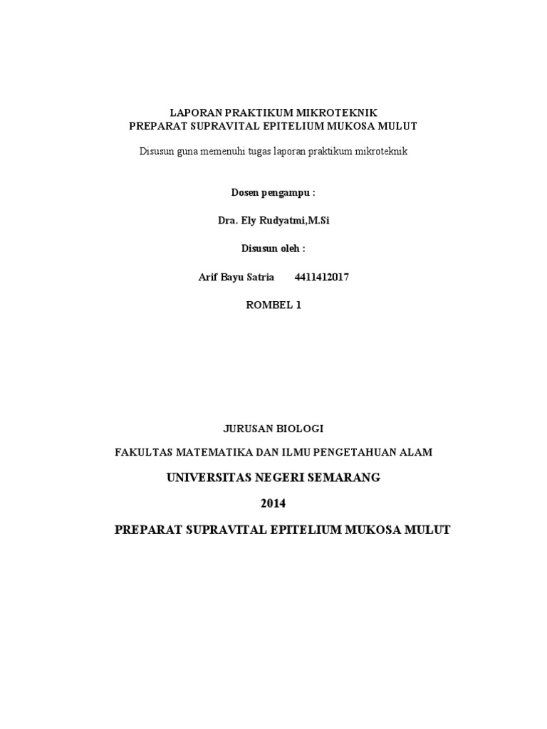 Laporan Mikroteknik Preparat Supravital | PDF