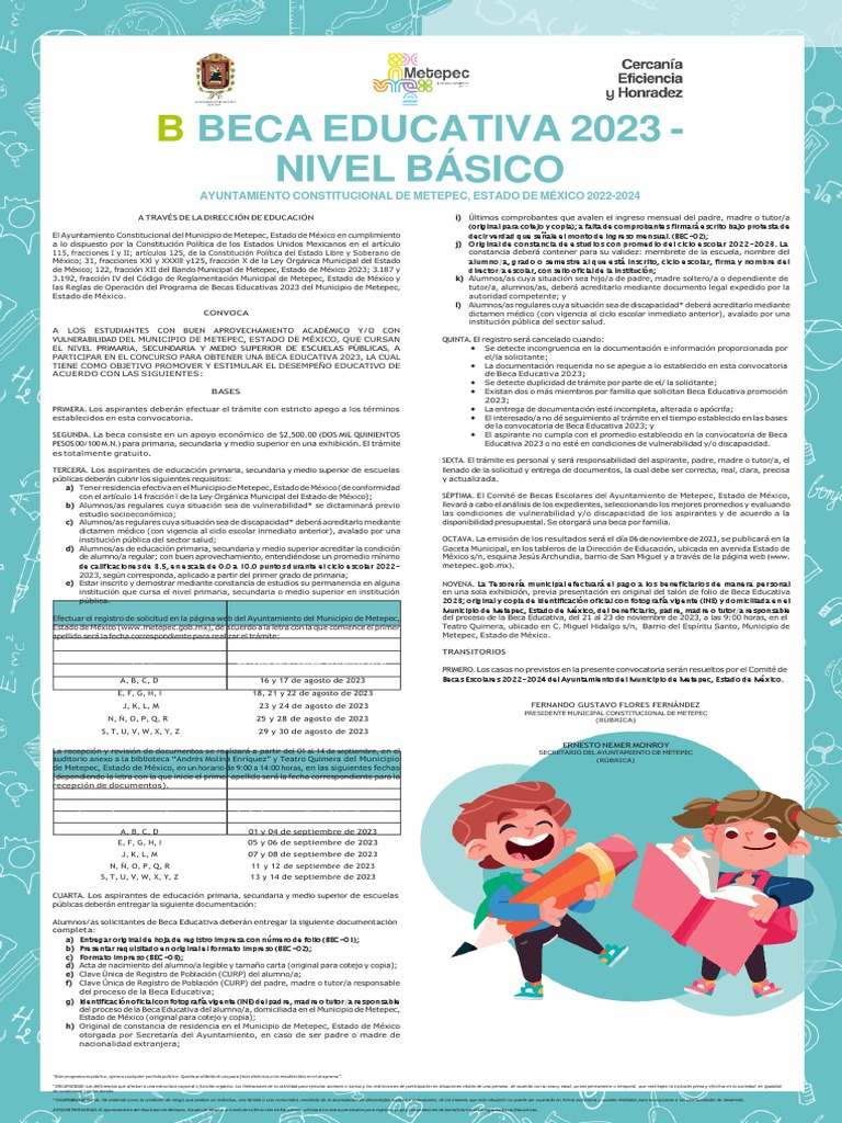 Becas Educativas Metepec 2023 | PDF