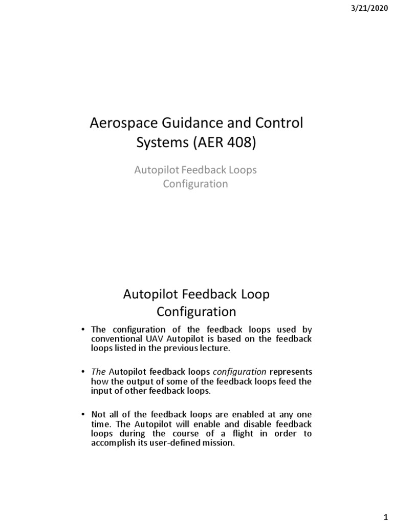 Autopilot Feedback Loops Configuration Lec | PDF | Feedback | Airspeed