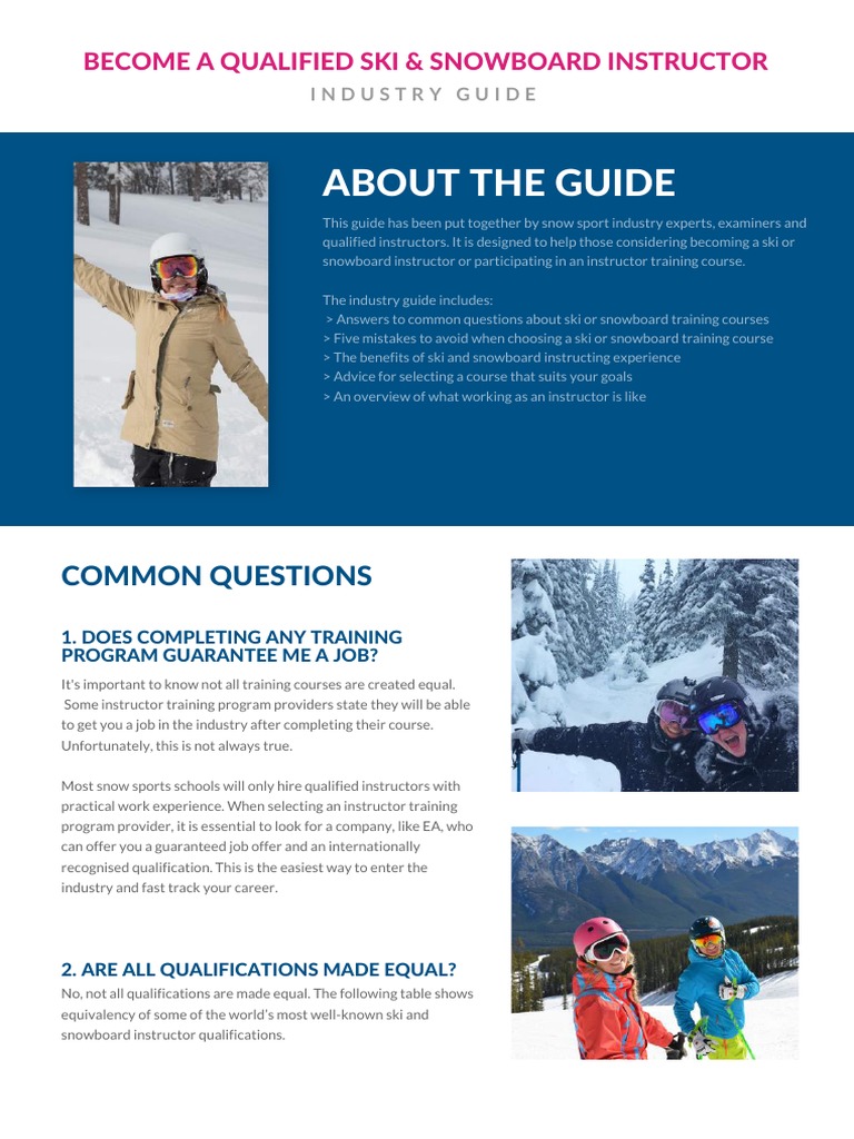 EA Ski Snowboard Instructor Guide | PDF