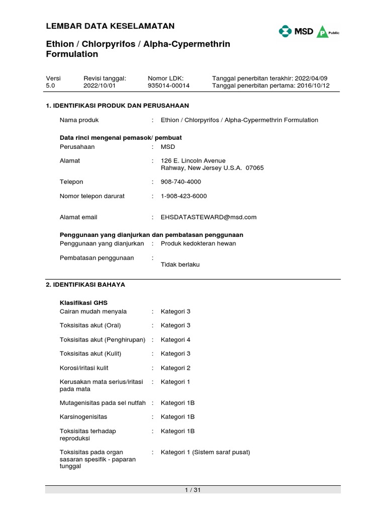 Product - Safety-Data-Sheets - Ah-Sds - Ethion and Chlorpyrifos and ...