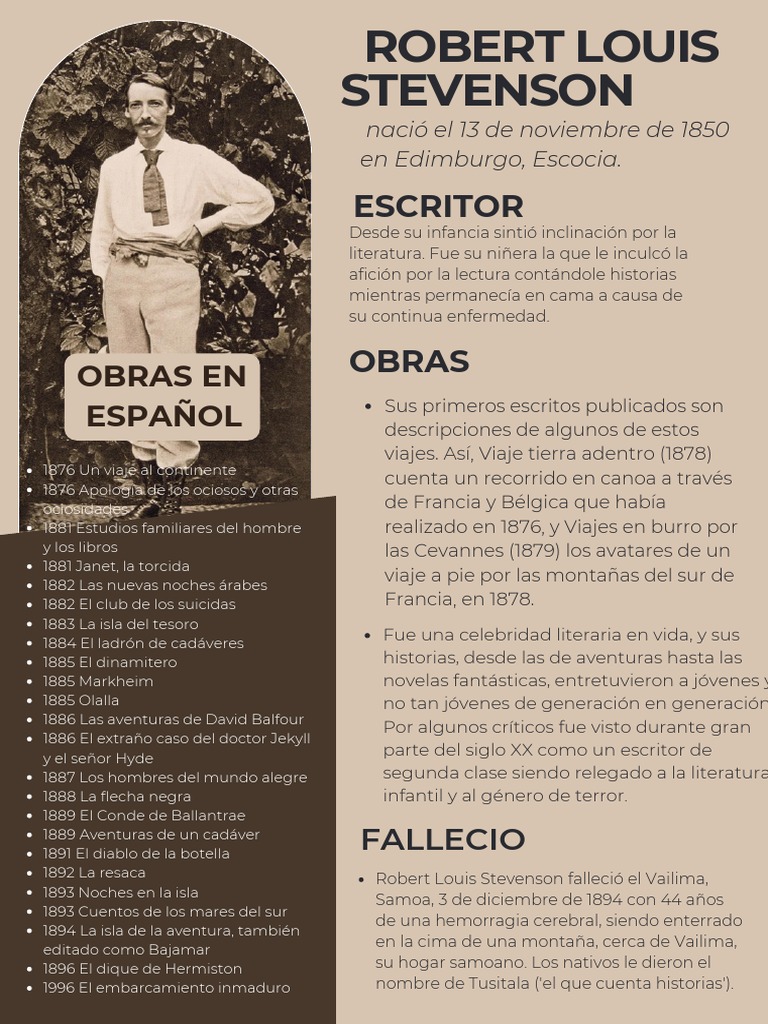 Biografía de Robert Louis Stevenson | PDF
