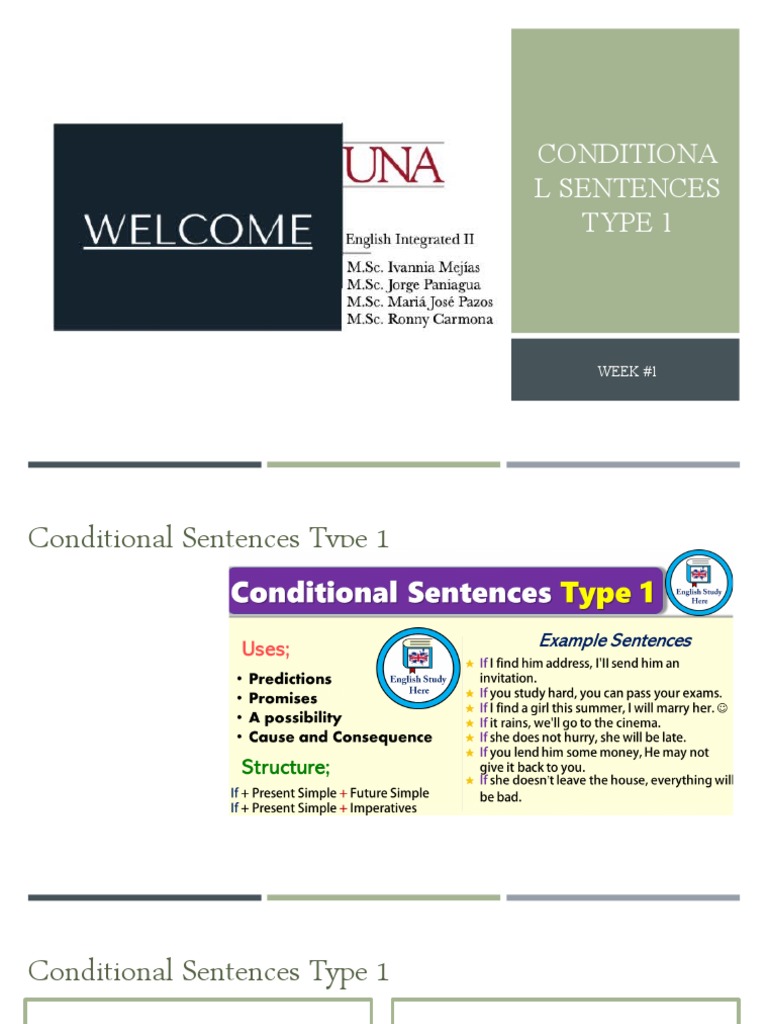 Conditional Sentences Type 1 | PDF