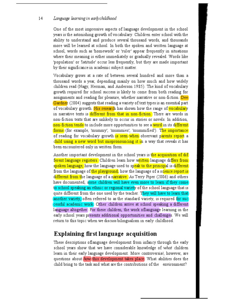 Lighbown - Explaining First Language Acquisition | PDF