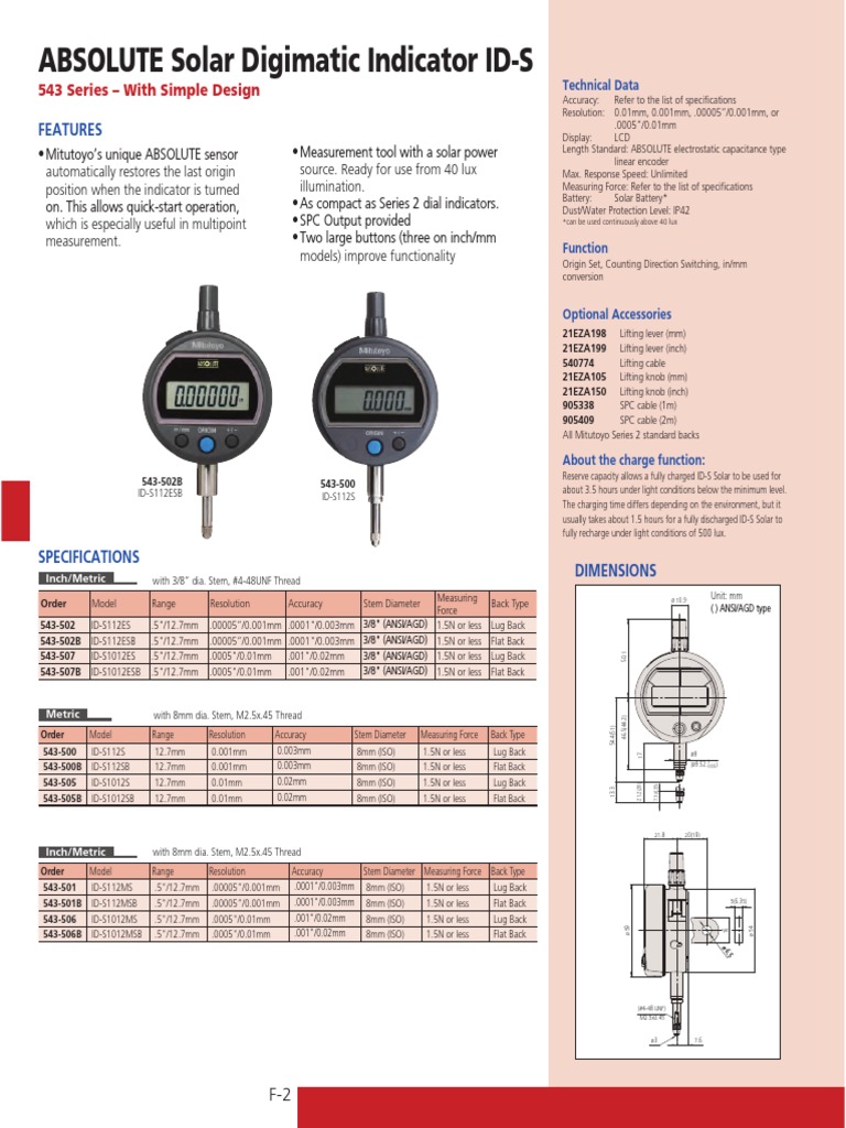 543 Series Absolute Digimatic Indicators-ID-S | Download Free PDF ...