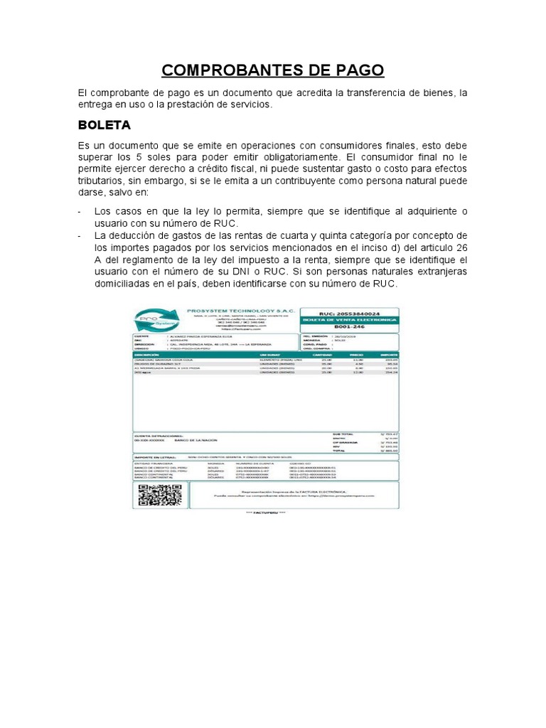 Comprobantes De Pago Pdf Factura Pagos