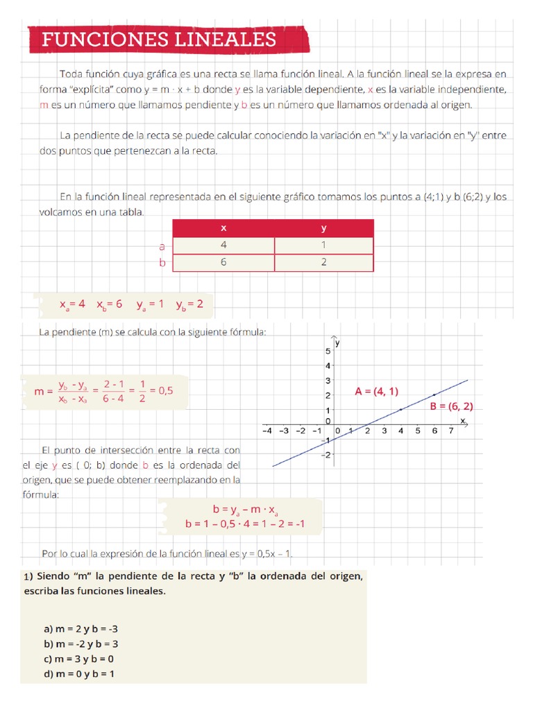 Fines 3ro - Función Lineal y Cuadrática | PDF