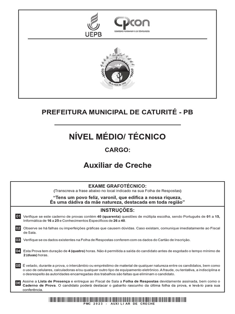 Auxiliar de Creche | PDF