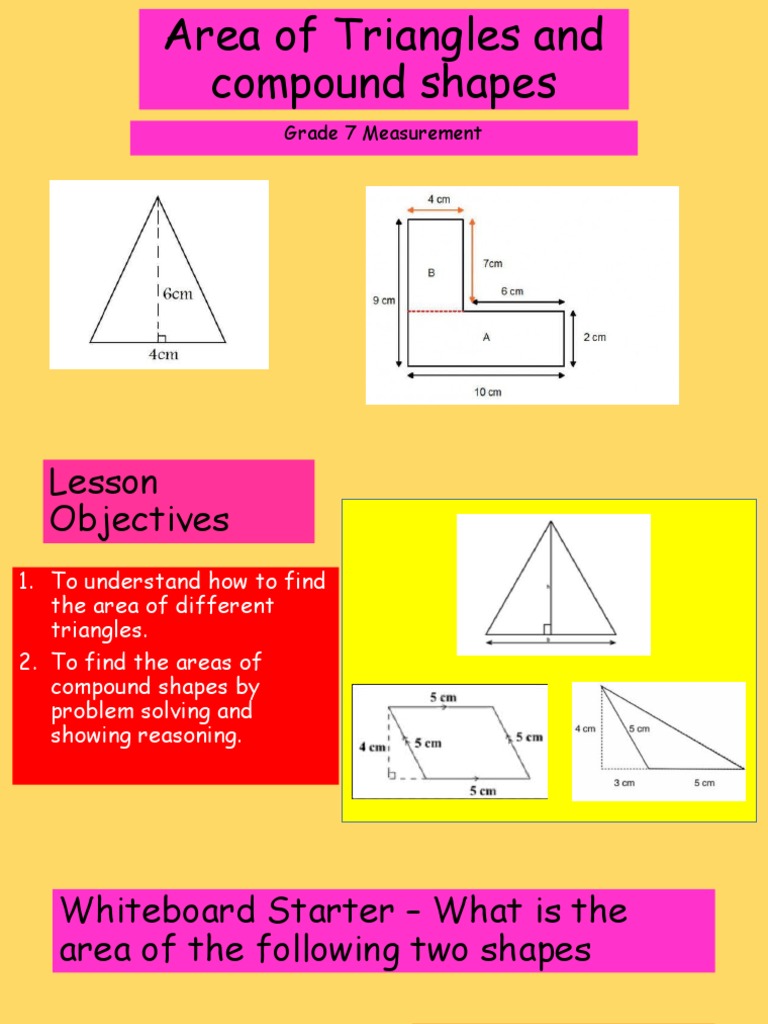 Area of Triangles and Compound Shapes | PDF | Area | Geometric Shapes