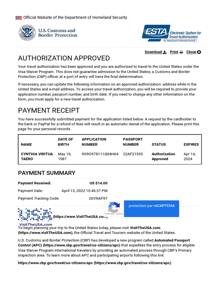 Official ESTA Application Website, U.S. Customs and Border Protection ... Official ESTA Application Website, U.S. Customs and Border Protection ...
