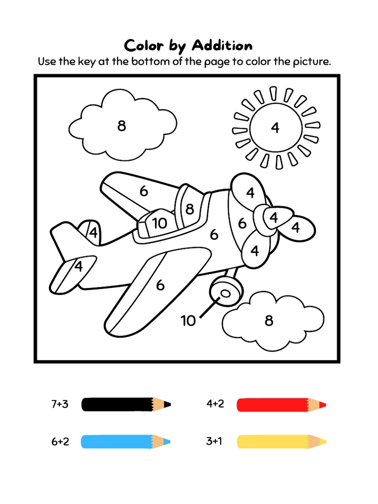 White Color by Addition Worksheet | PDF
