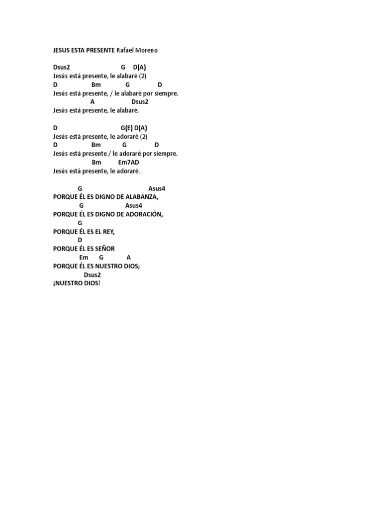 Jesus Esta Presente Rafael Moreno | PDF