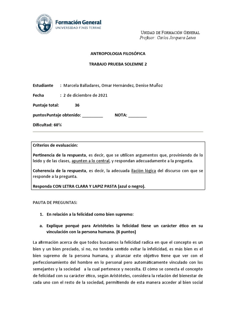 Antrop 2-2021 Trabajo Solemne 2 Balladares Hernández Munoz | PDF ...