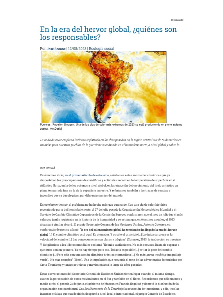 En La Era Del Hervor Global | PDF | Gases de efecto invernadero ...