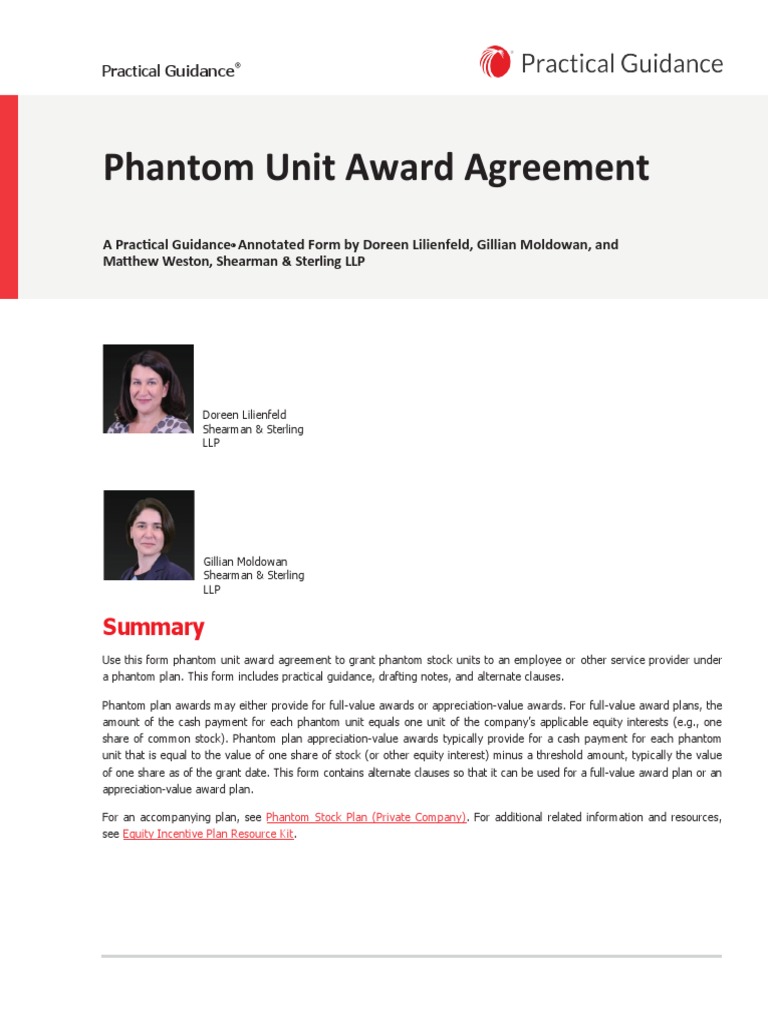 Phantom Unit Award Agreement | PDF
