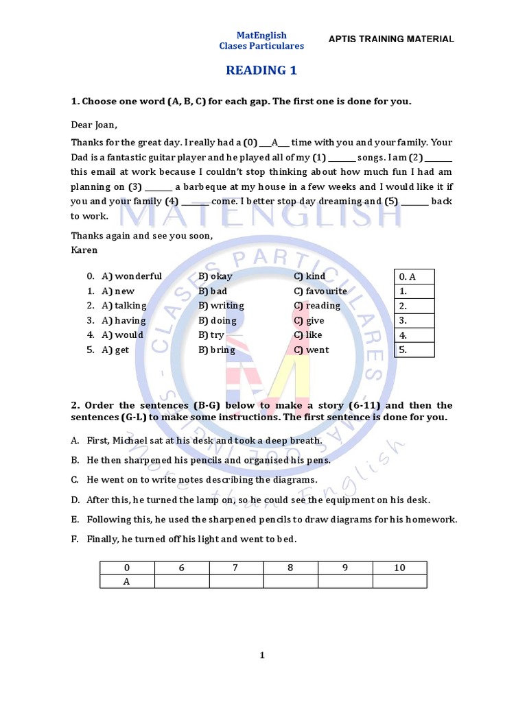 Training Weeks - Reading 1 (Dear Joan) | PDF