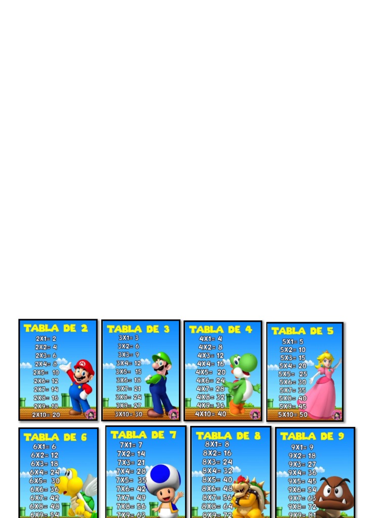 Tablas de Mario Bros | PDF