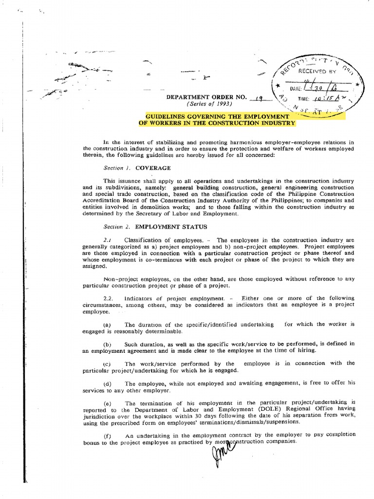 DO 19 2 Construction Workers | PDF | Employment | Occupational Safety ...