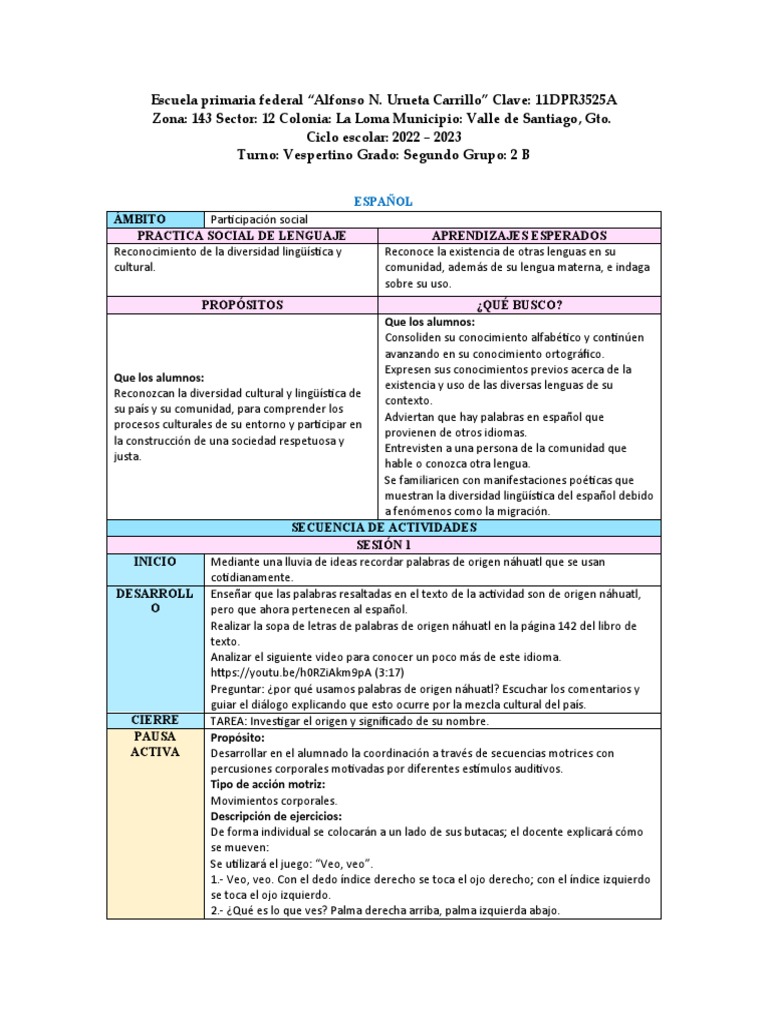 Planeacion Abril N Urrueta | PDF