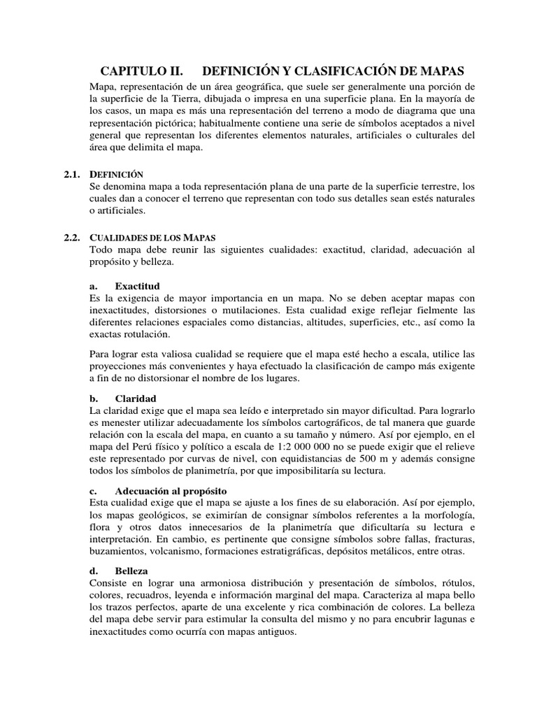 Definición y Clasificación de Mapas | PDF | Mapa | Terreno