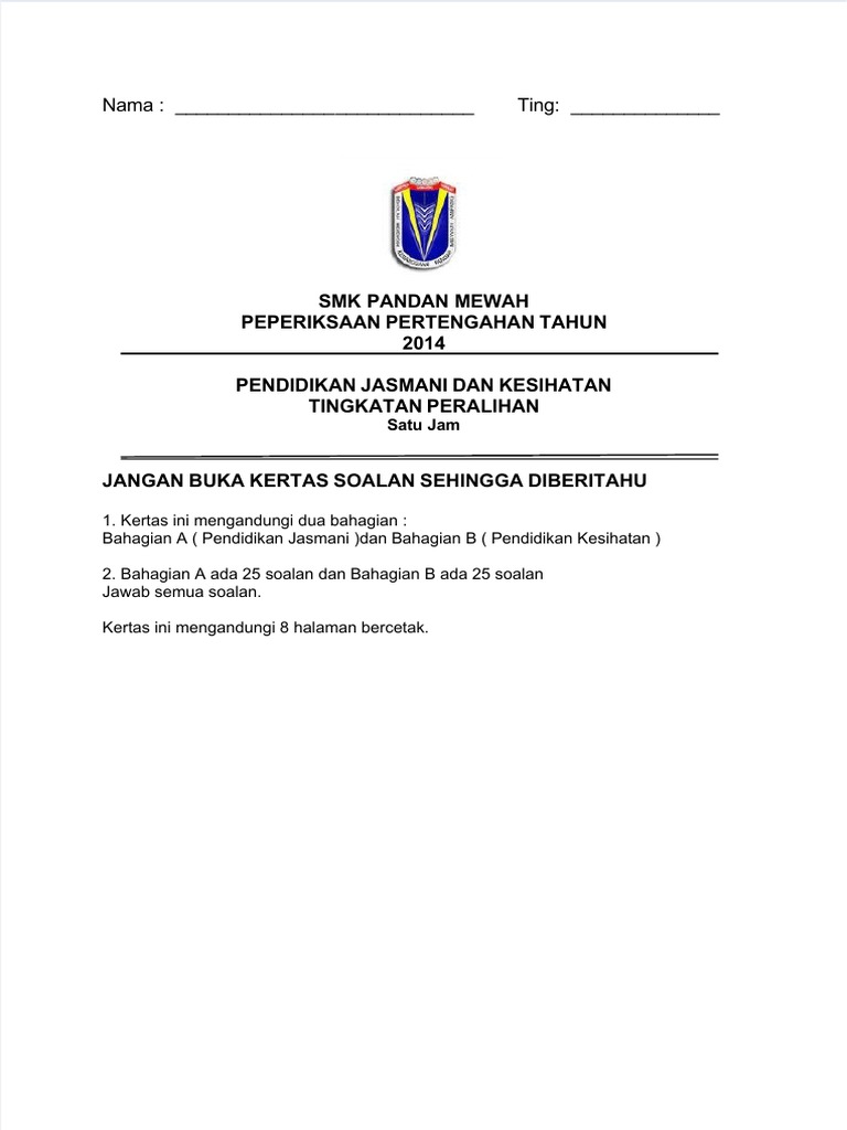 Dokumen - Tips - Soalan PJK Peralihan 5621282b2dd18 | PDF