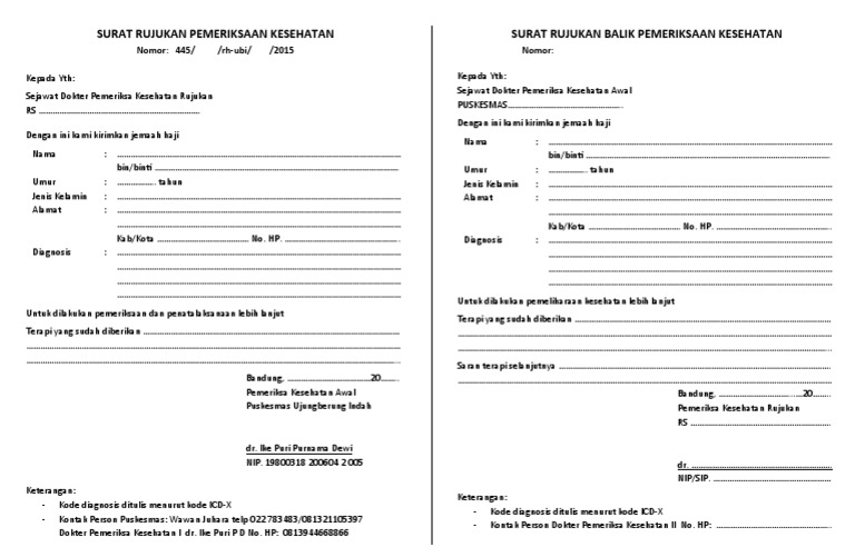 Surat Rujukan Pemeriksaan Kesehatan Haji | PDF Surat Rujukan Pemeriksaan Kesehatan Haji | PDF