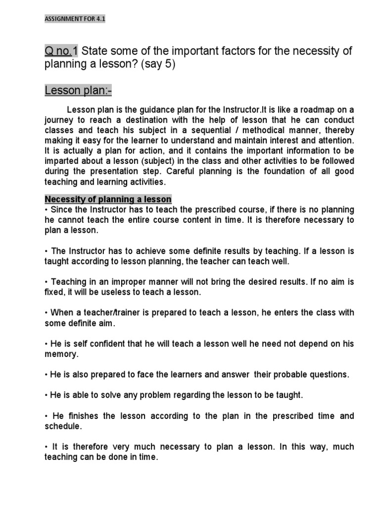 Planning of Lesson | PDF | Lesson Plan | Teachers