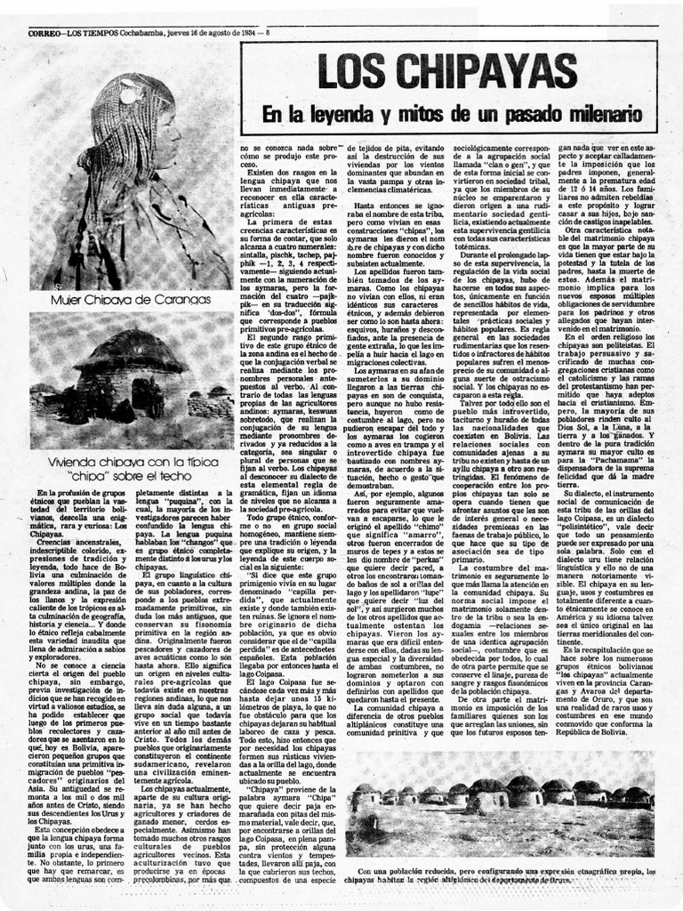 Los Chipayas: en La Leyenda y Mitos de Un Pasado Milenario | PDF