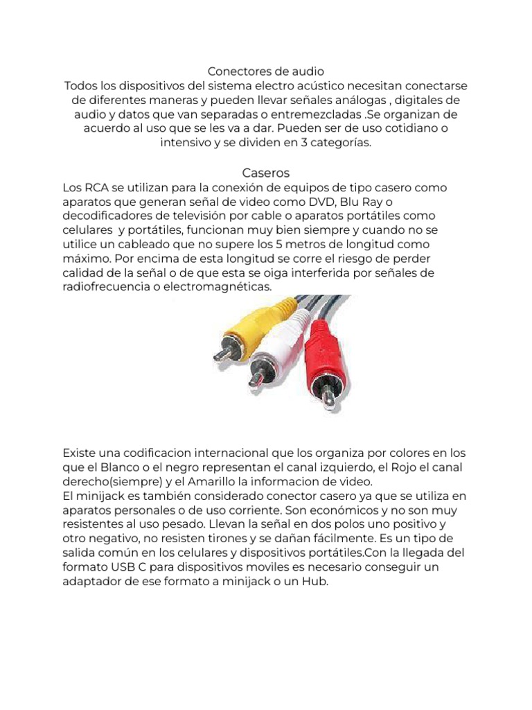 Conectores de Audio y Microfonos | PDF | Micrófono | Conector eléctrico