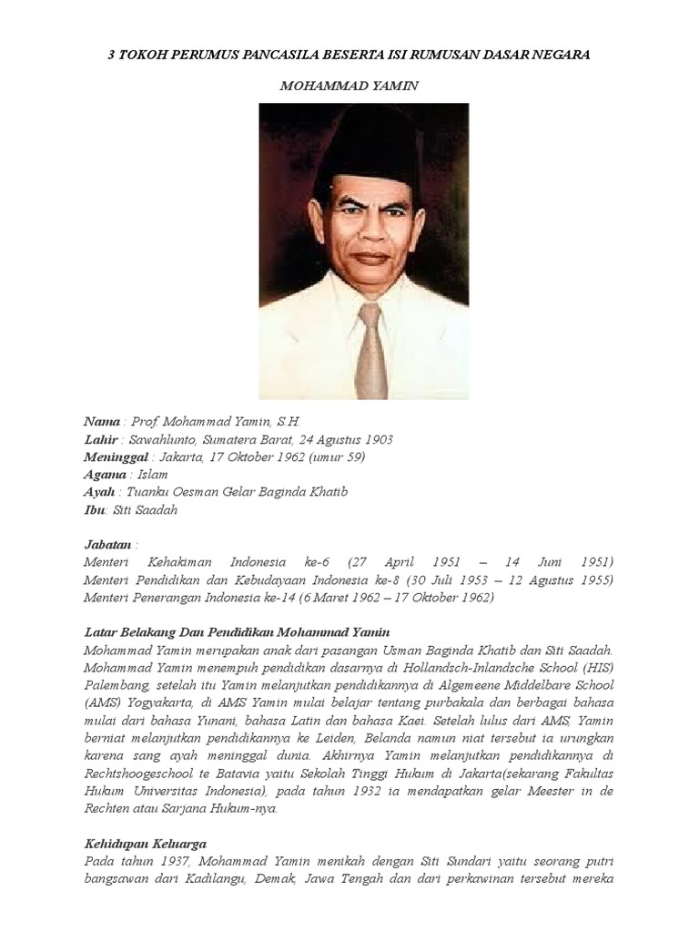 3 Tokoh Perumus Pancasila Beserta Isi Rumusan Dasar Negara | PDF