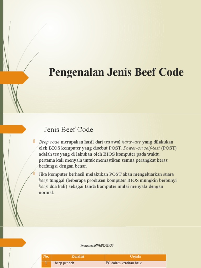 Pengenalan Jenis Beef Code | PDF