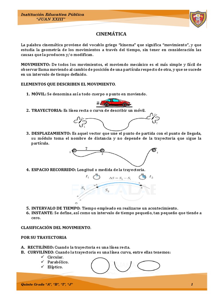 CINEMÁTICA | PDF | Cinemática | Velocidad