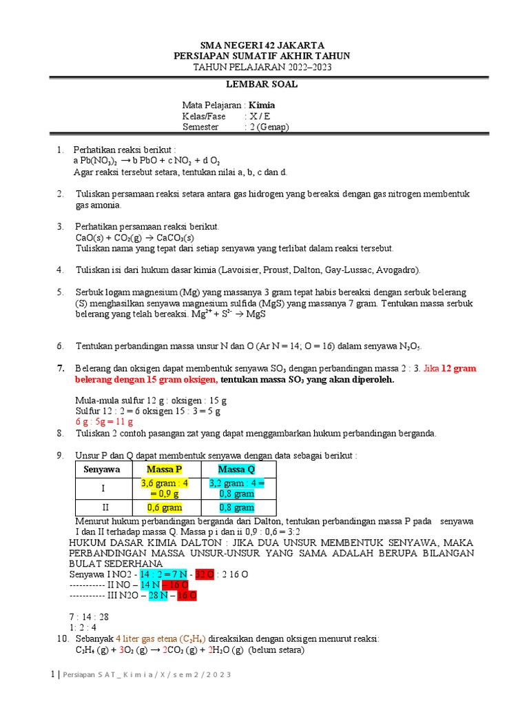 Soal Latihan Persiapan Asat | PDF