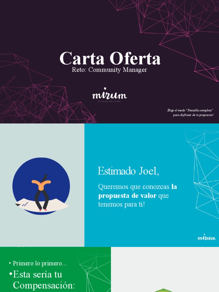 Carta Oferta Mirum Agency - Joel Coasaca | PDF | Economias
