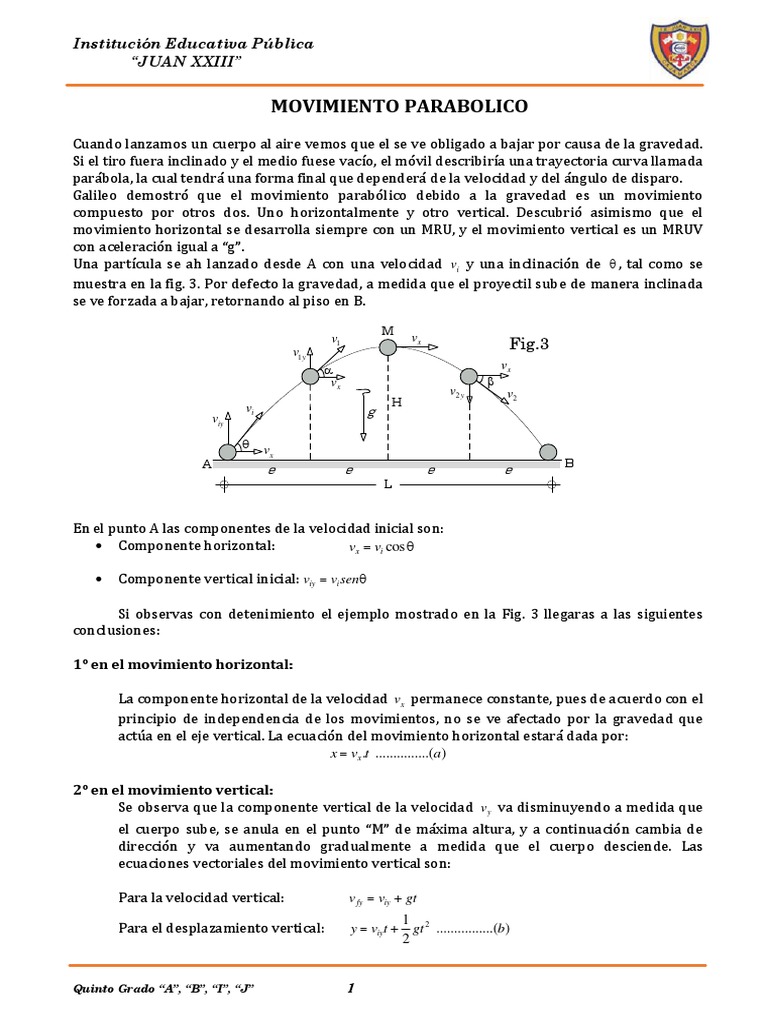 Movimiento Parabólico, Circular | PDF