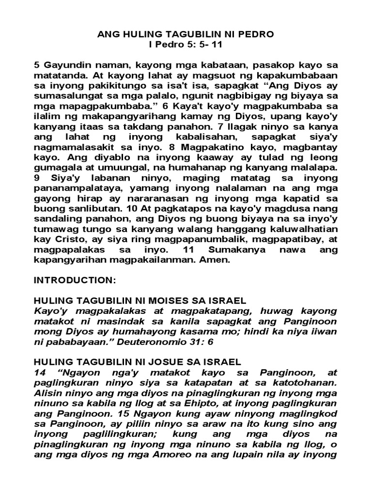 Ang Huling Tagubilin Ni Pedro | PDF