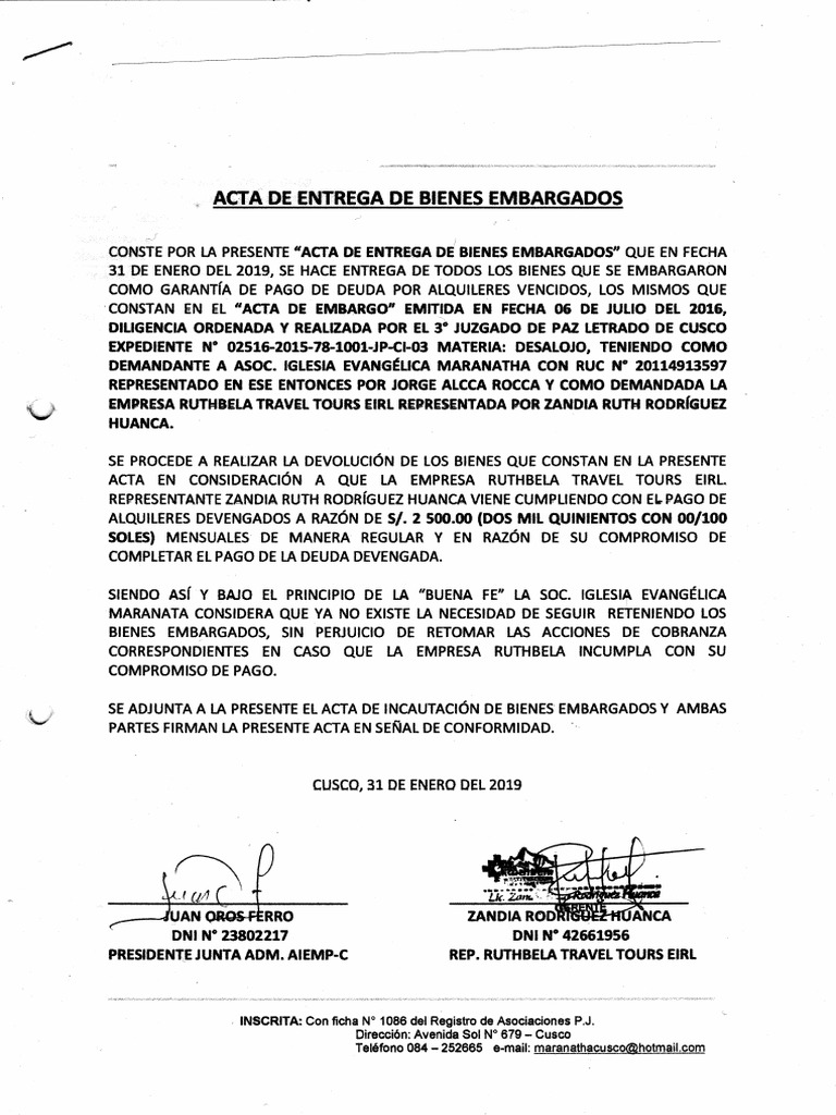 Acta de Inspeccion | PDF