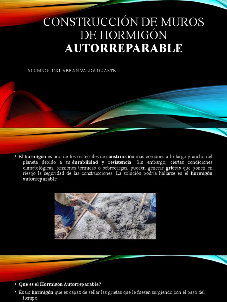 Construcción de Muros de Hormigón Autorreparable | PDF