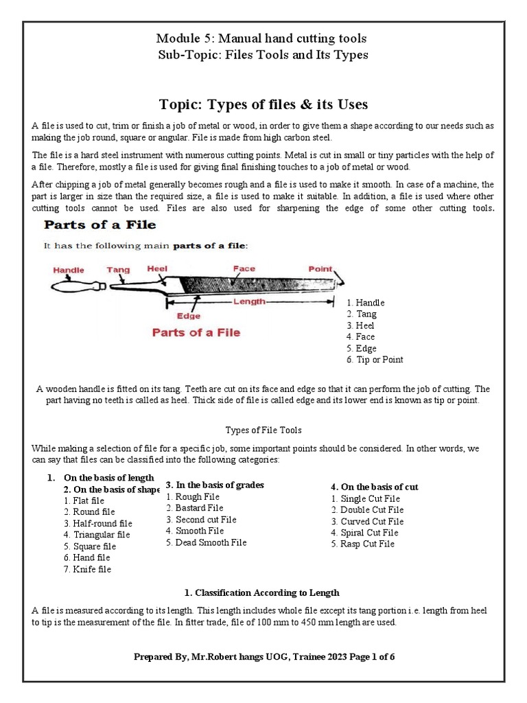 Files Tools and Its Types | PDF | Industrial Processes | Secondary ...