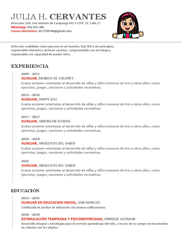 Julia Lucia CV | PDF | Salud y bienestar