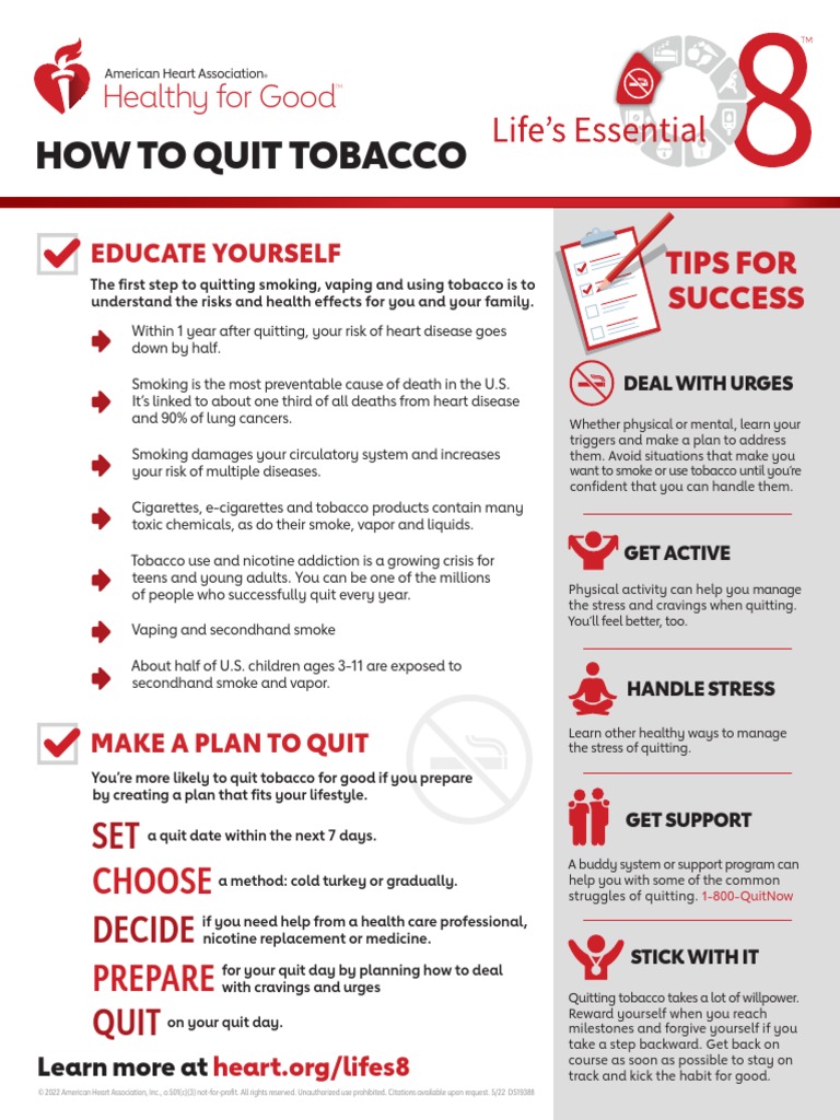 LE8 How To Quit Tobacco | PDF | Tobacco Smoking | Addiction