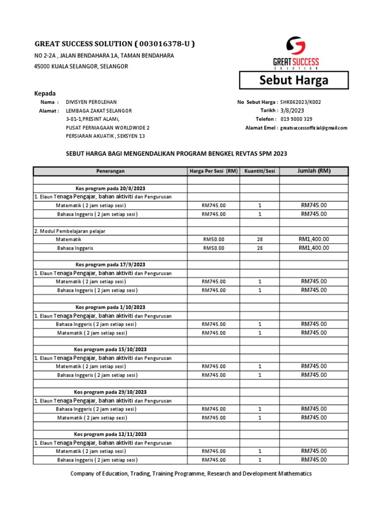 Sebutharga Revtas SPM 2023 v3 | PDF
