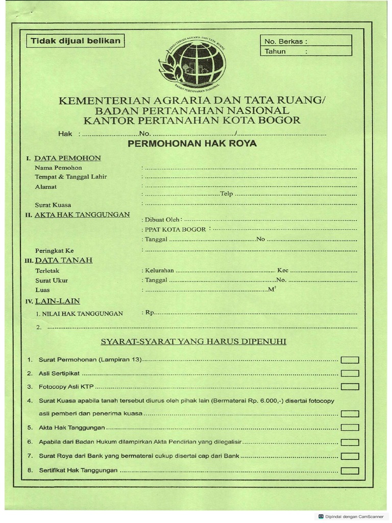 Permohonan Hak Roya | PDF