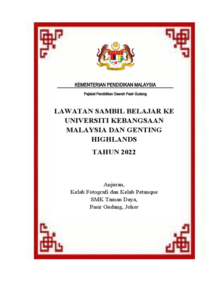 Kertas Cadangan Lawatan Sambil Belajar Ii Pdf